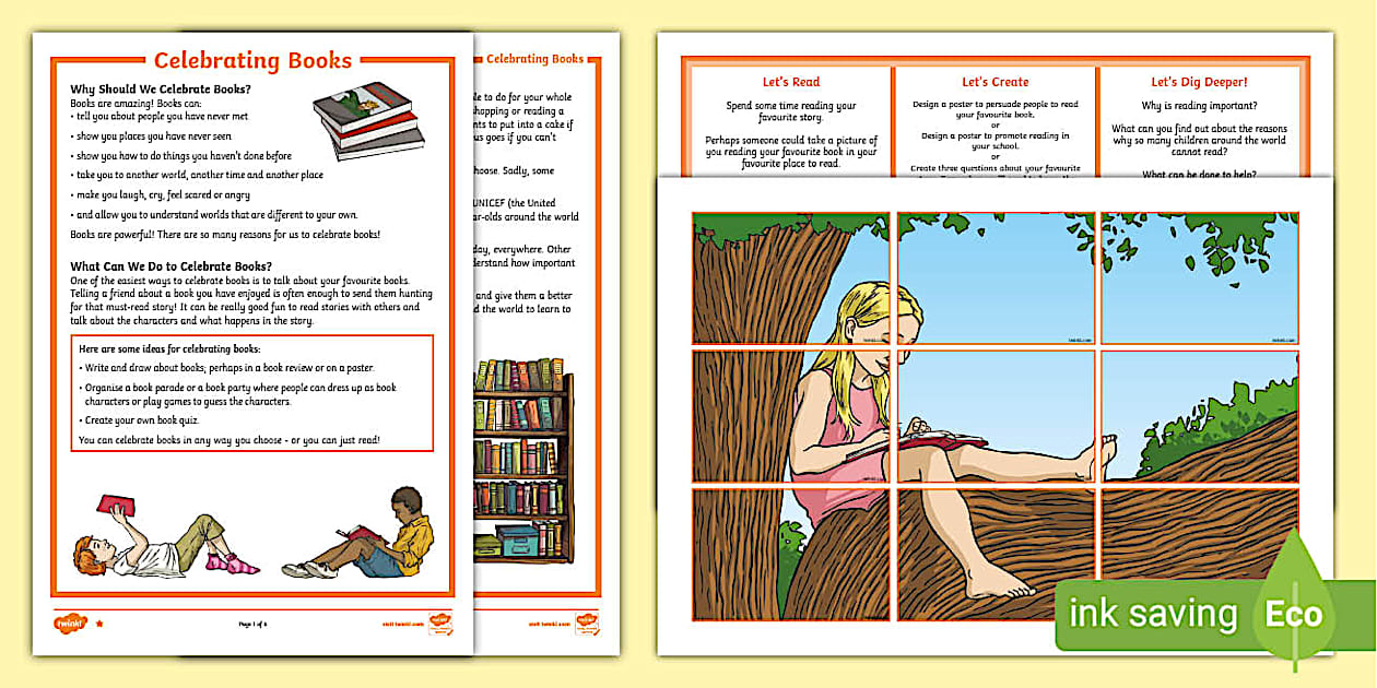 Celebrating Books Reflective Reading Comprehension Activity