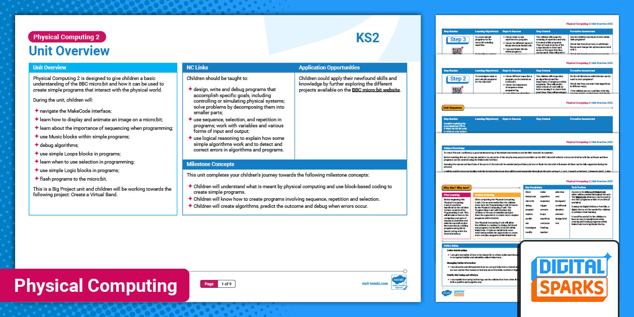 FREE! - Digital Sparks: Physical Computing 2: Unit Overview