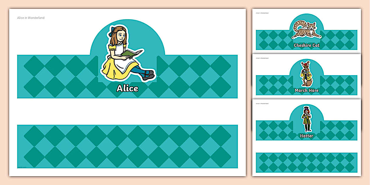 Alice in Wonderland Role Play Headbands - Twinkl - KS1