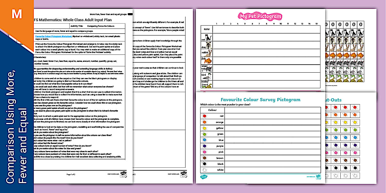 EYFS Maths Comparing Colours Adult Input Plan&Resource Pack