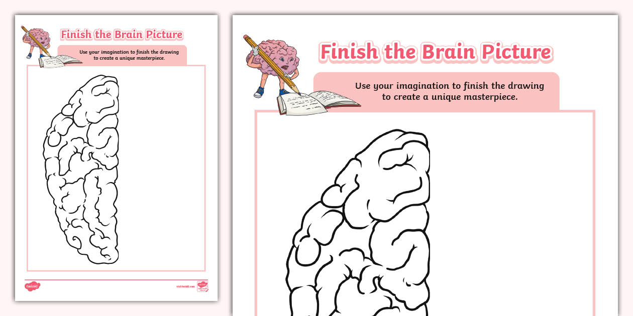 KS2 Finish the Brain Picture Worksheet (teacher made)