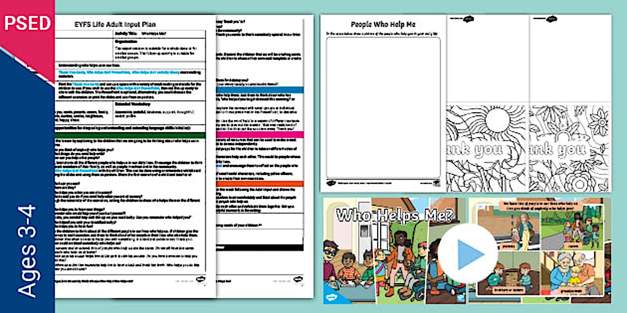 PSED Me and My World Who Helps Me? Adult Input Plan and Pack