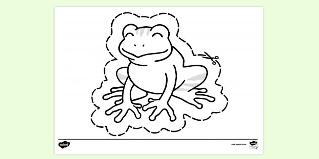 Frog Cut Out Colouring Sheet | Colouring Sheet - Twinkl