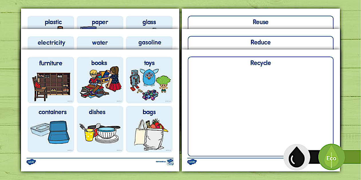 Reduce Reuse Recycle Sorting Activity Teacher Made