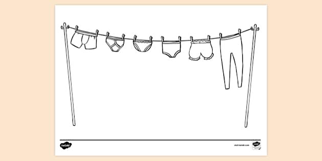 Washing Line with Underwear Sheet | Colouring Sheets