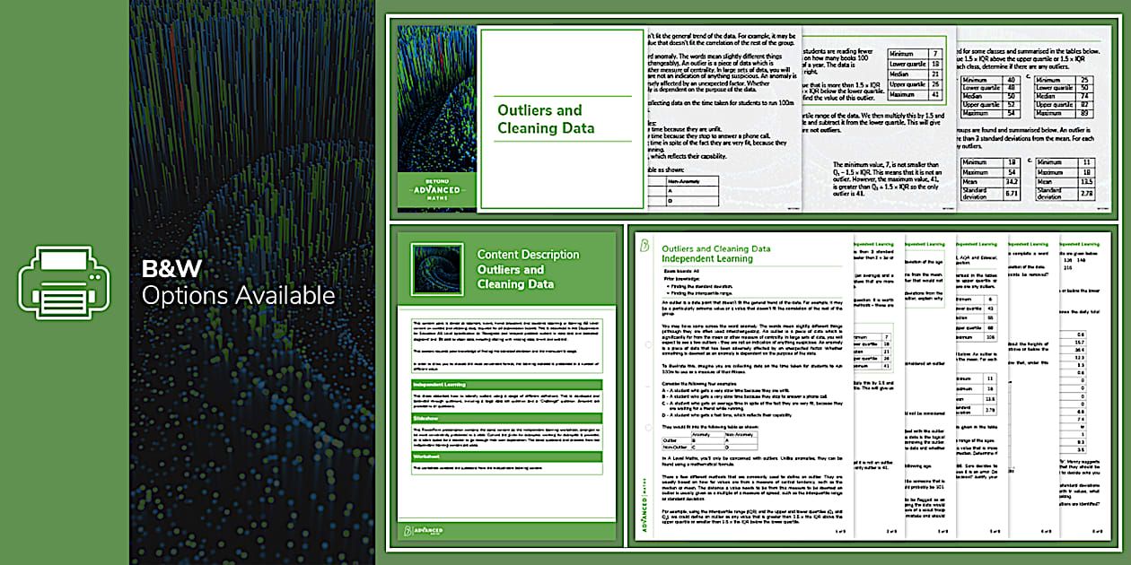👉 Outliers and Cleaning Data (teacher made) - Twinkl