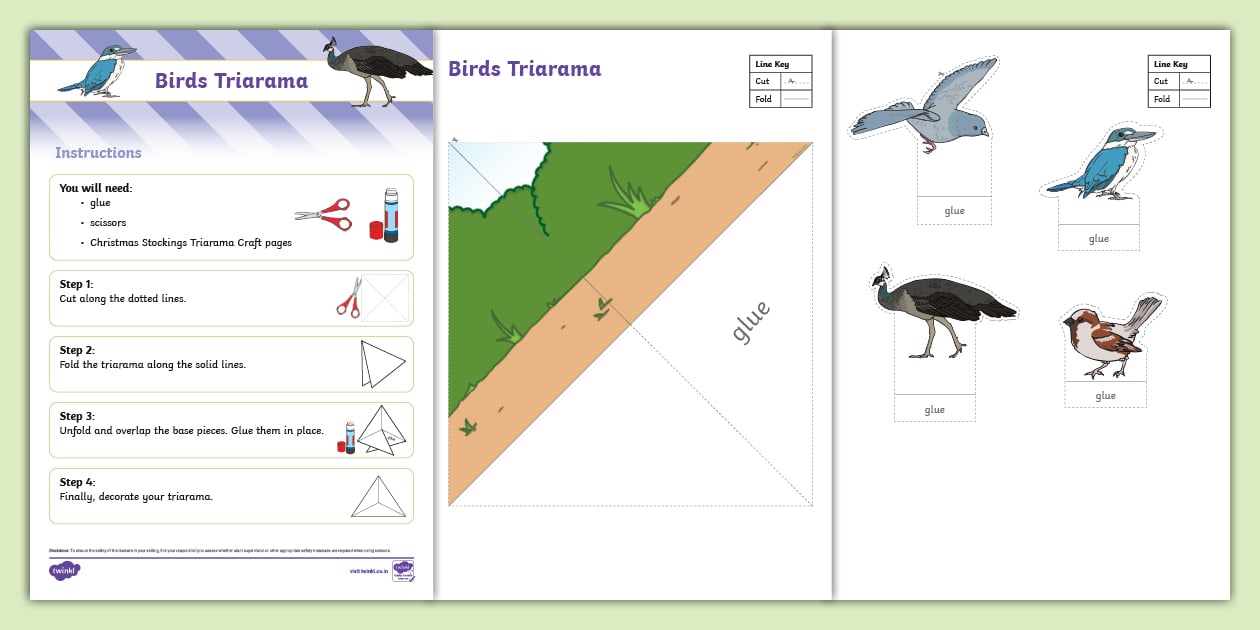 Birds Triarama Craft - Twinkl Art India Animals - Twinkl