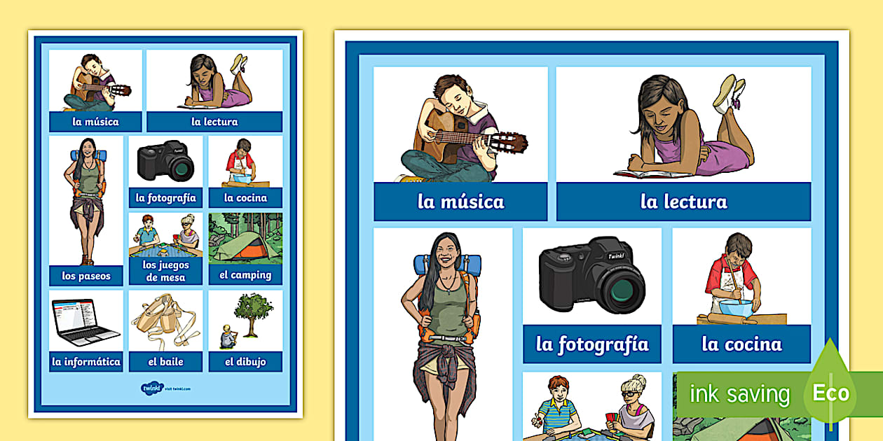 Favourite Hobbies Display Poster - Spanish (teacher made)