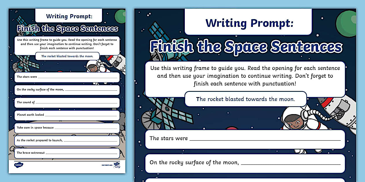 Writing Prompt: Finish the Space Sentences (teacher made)