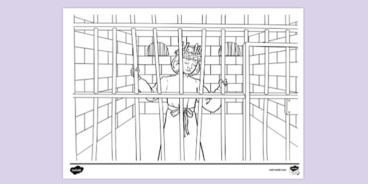 St Lucia In Prison Cell - Colouring Sheet