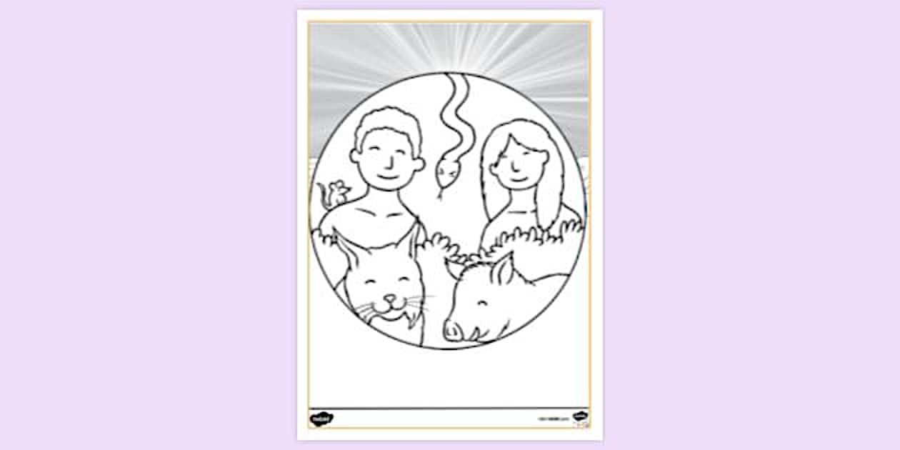 God Created Adam and Eve - Colouring Page (teacher made)