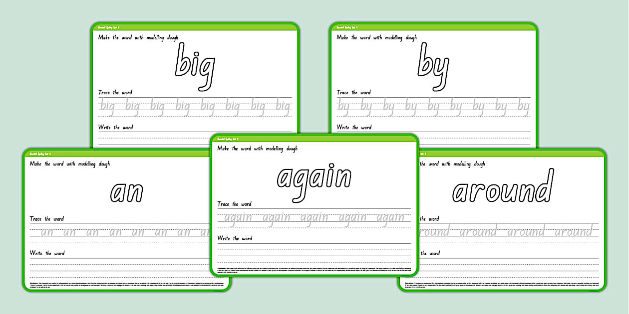 New Zealand Essential Spelling List 4 Modelling Dough Mats