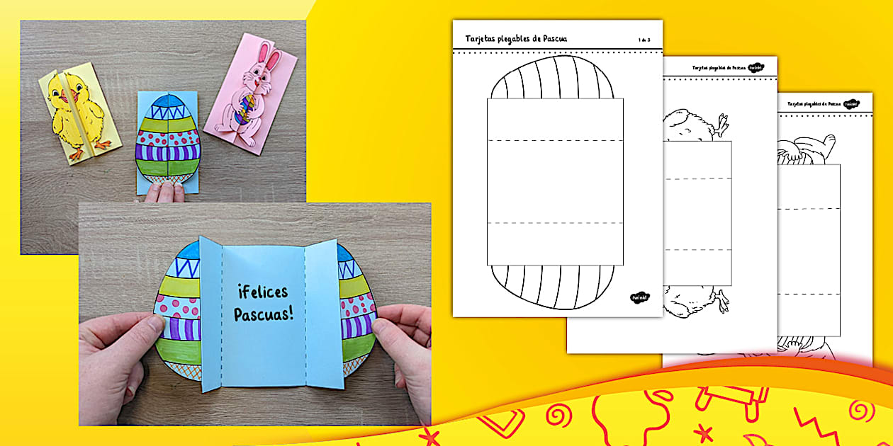 Manualidad: Tarjetas plegables de Pascua - Twinkl