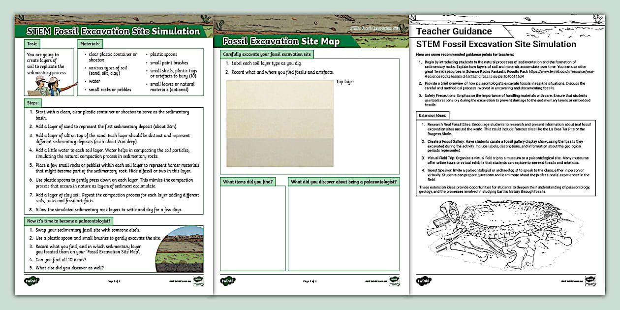STEM Fossil Excavation Site Simulation - Twinkl