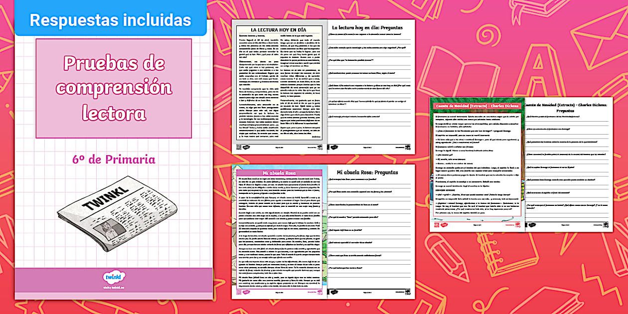 Cuadernillo: Pruebas de comprensión lectora - 6º de Primaria