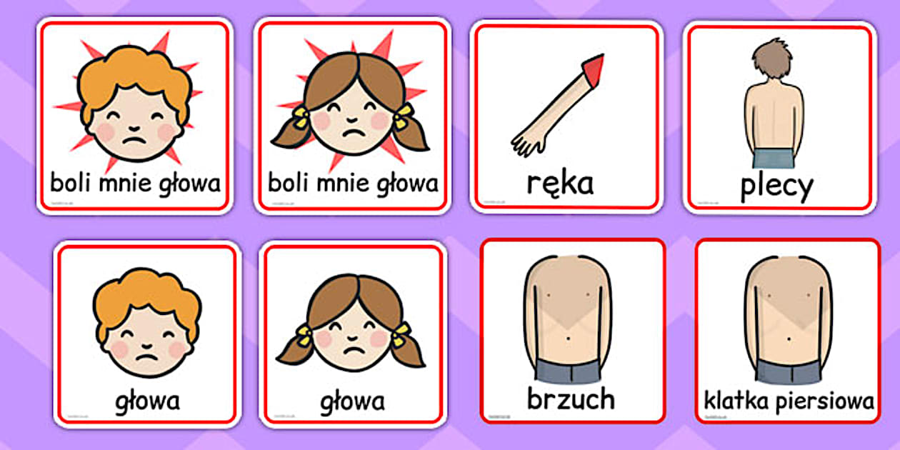 Parts of the Body Communication Cards Polish - Twinkl