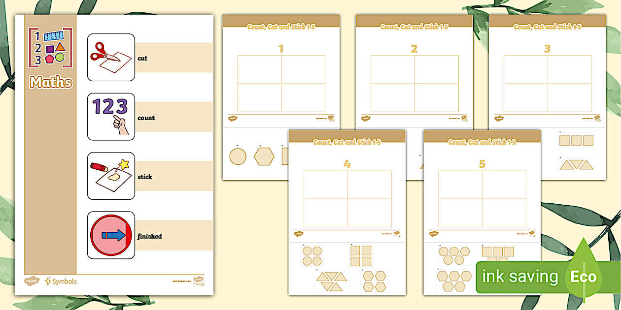 SEND Structured Steps Count, Cut and Stick 1-5 - Twinkl