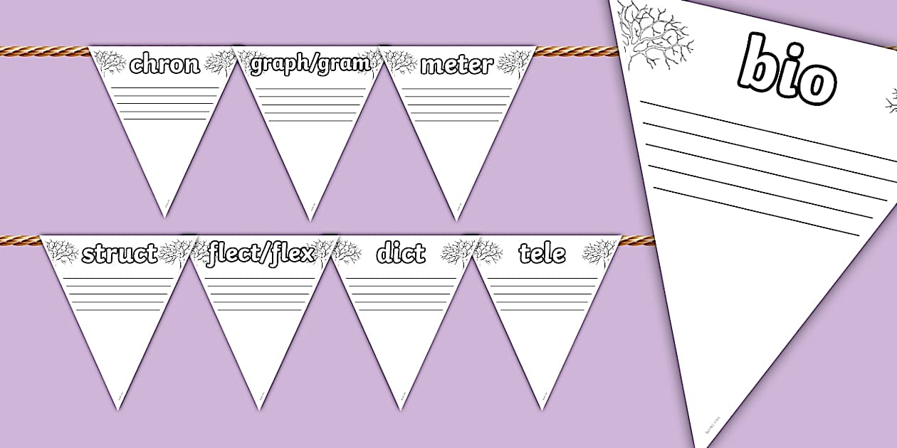 Greek and Latin Roots Bunting (teacher made) - Twinkl