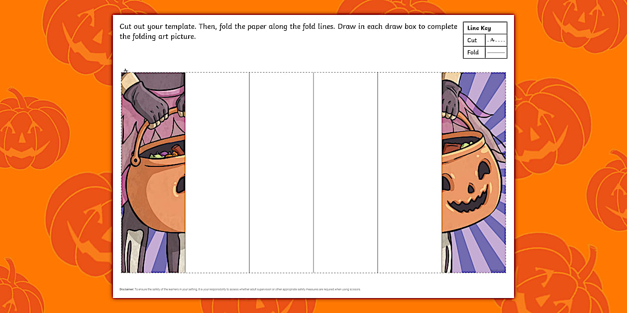 Halloween Basket Folding Art Template (professor feito)