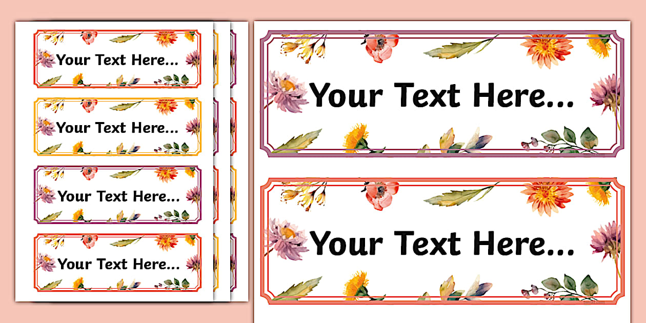 Wildflower Botanical Themed Editable Drawer Labels - Twinkl