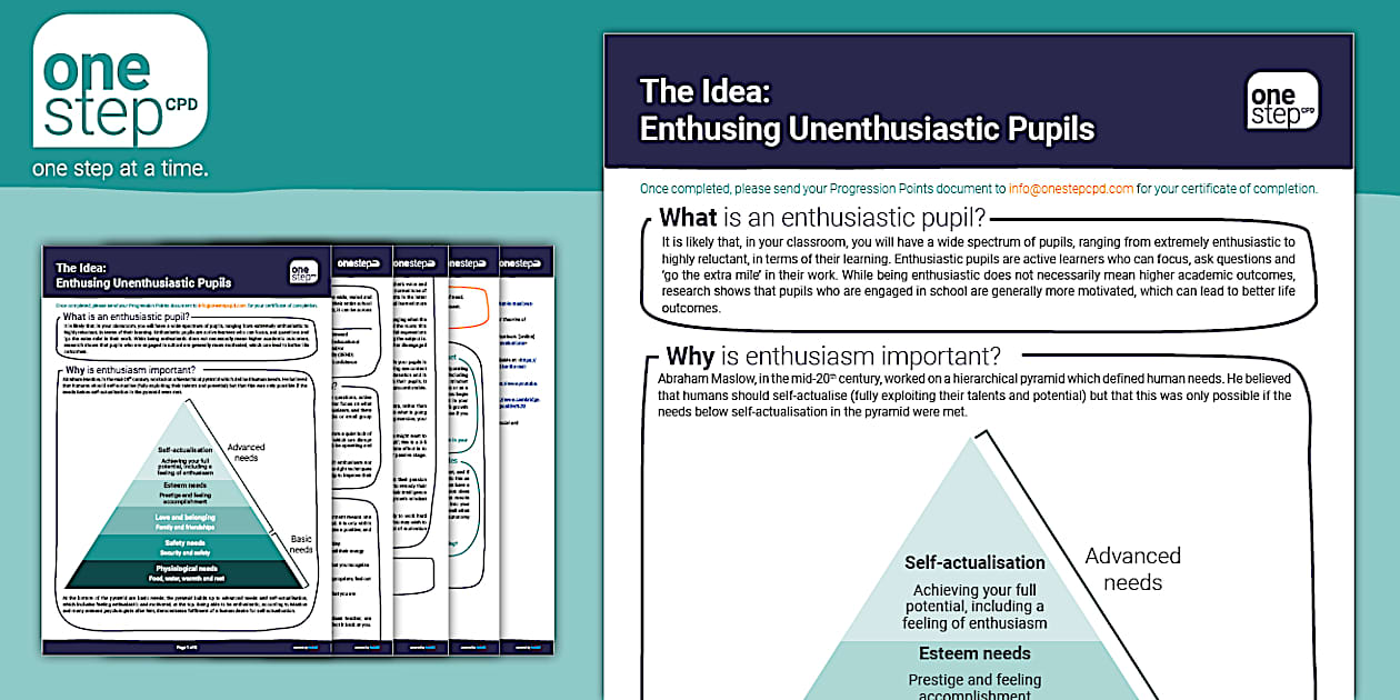CPD: Enthusing Unenthusiastic Pupils - OneStep - Twinkl