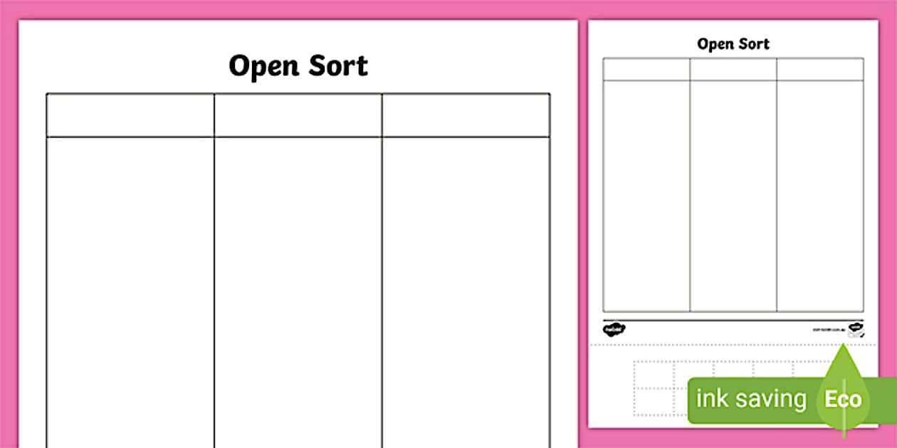 Open Blank Sort (teacher made) - Twinkl