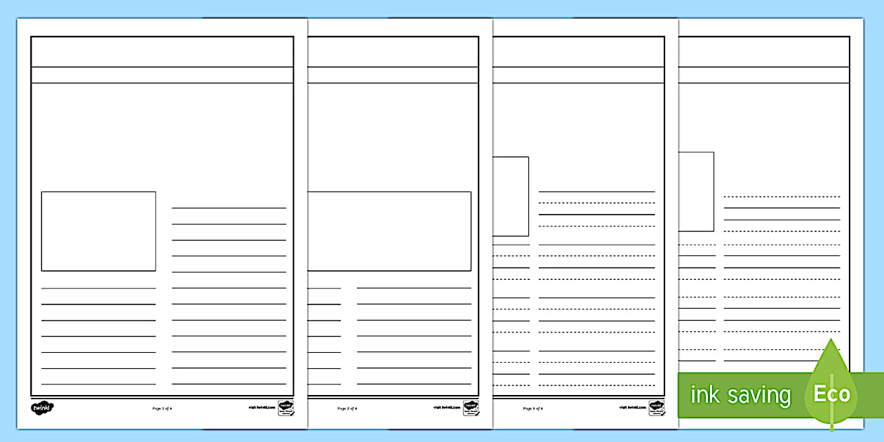 Feature Article Template Word Pack - English (teacher made)