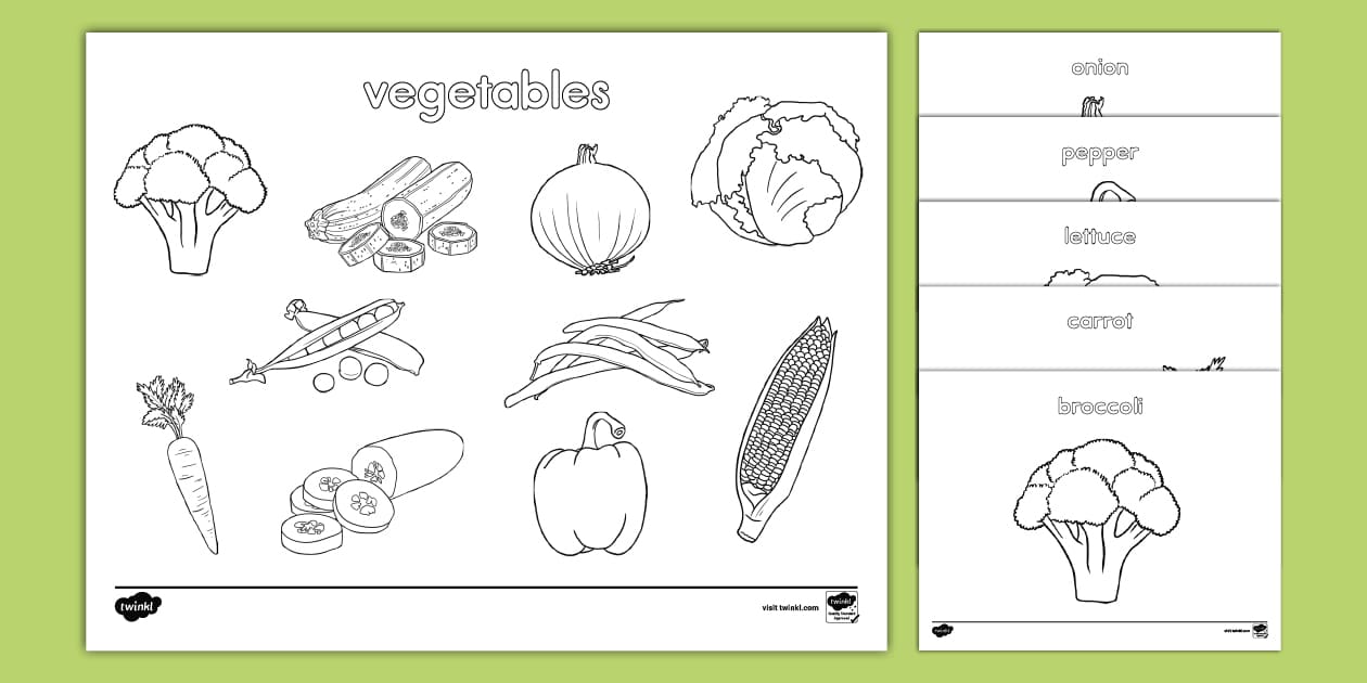 Vegetable Coloring Sheets (teacher made) - Twinkl