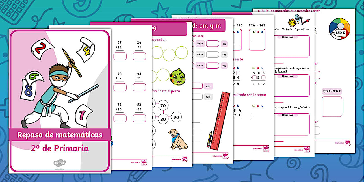 Cuadernillo: Repaso de matemáticas - 2º Primaria - Twinkl