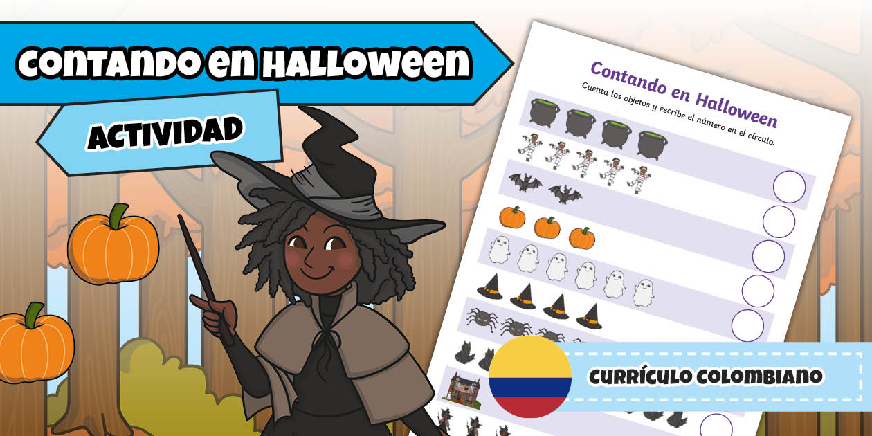 Actividad de Conteo de Halloween - Twinkl Colombia