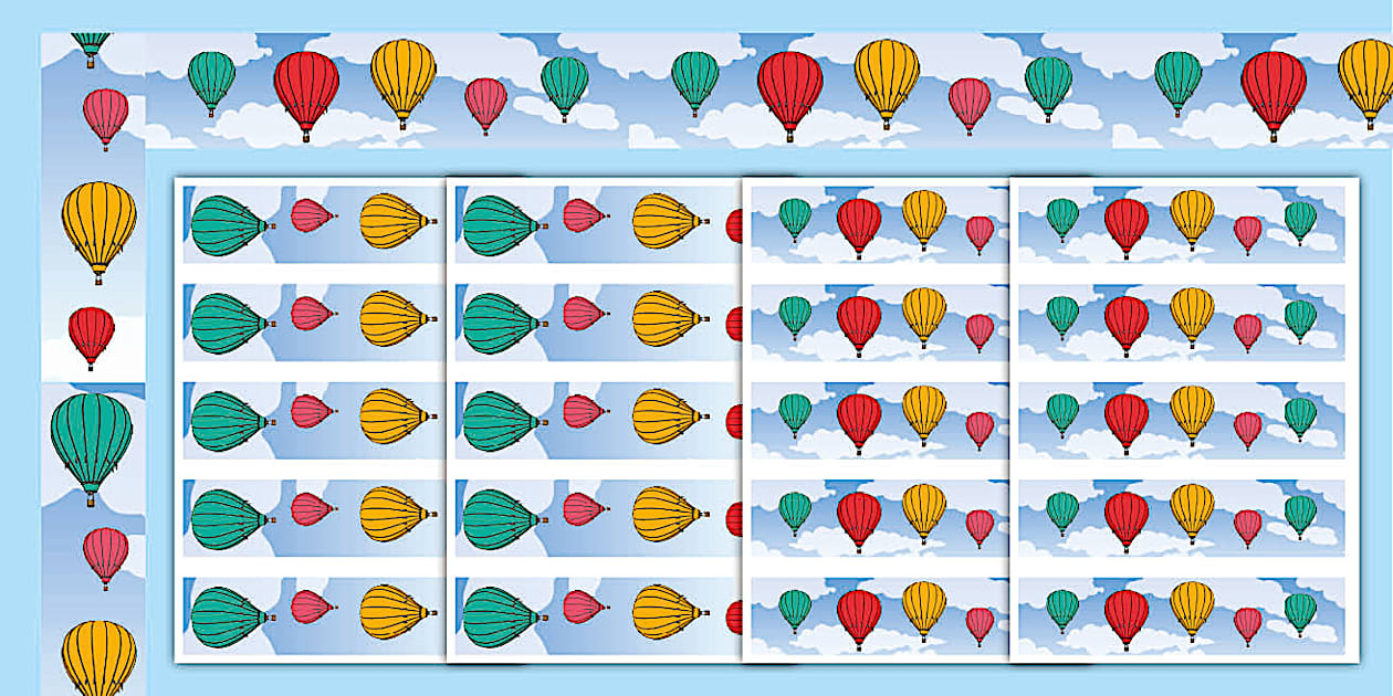 Hot Air Balloon Display Borders (Teacher-Made) - Twinkl