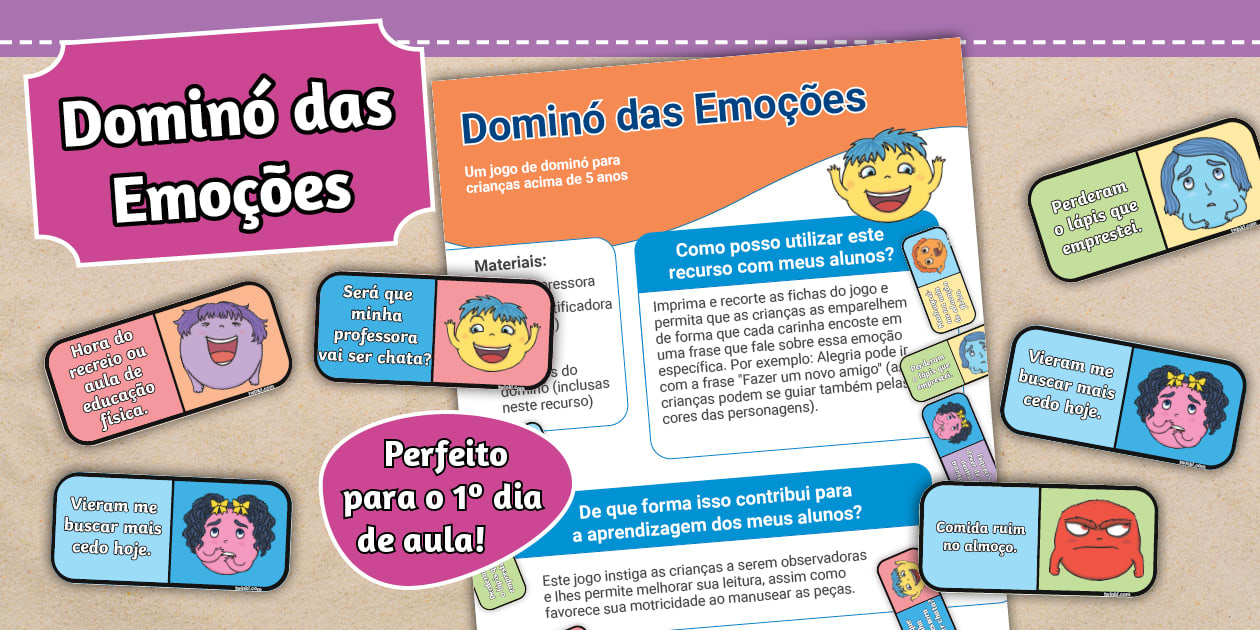 Dominó das Emoções para Educação Socioemocional