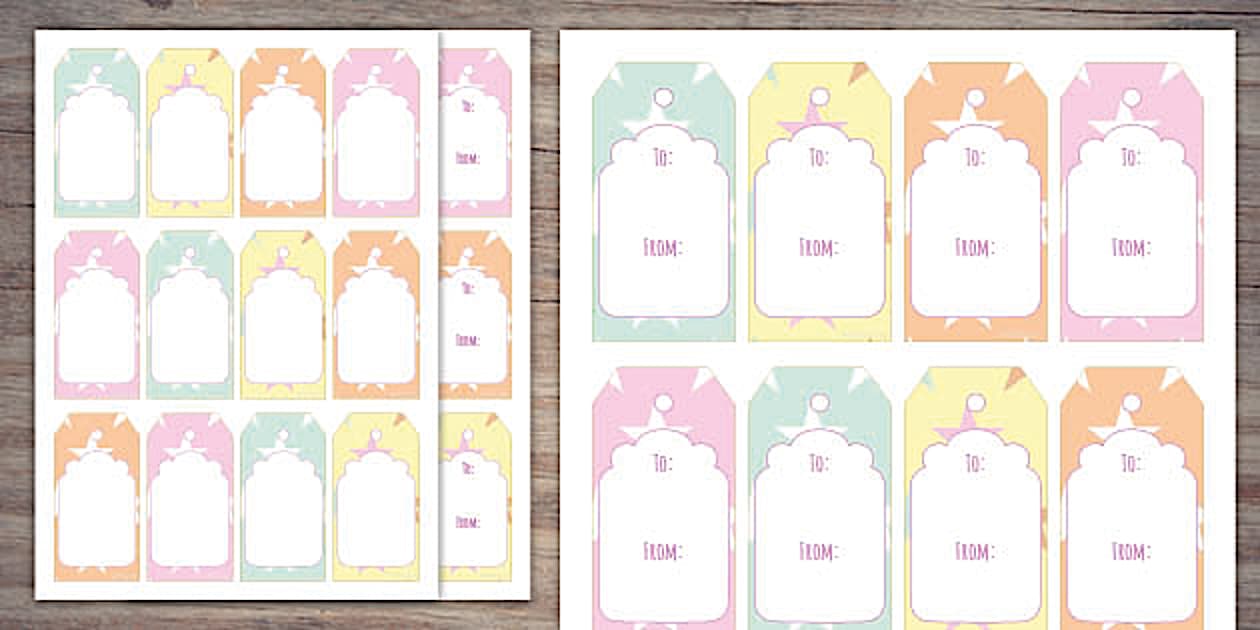 Pastel Stars Gift Tags | Twinkl Party