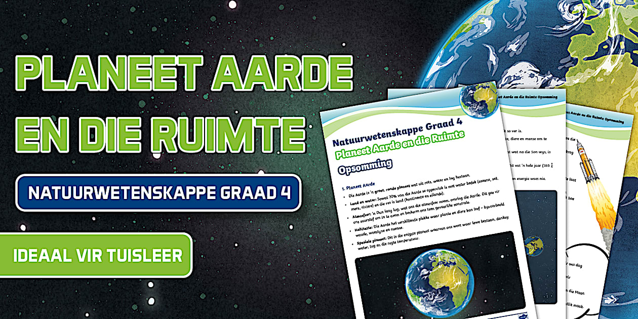 Gr 4 - NW & Teg - Planeet Aarde en die Ruimte - Opsomming (KABV)