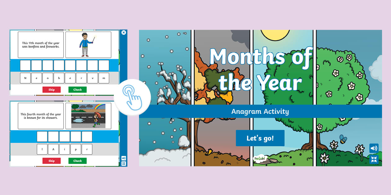 👉 Months Interactive Anagram Activity - Twinkl - KS1