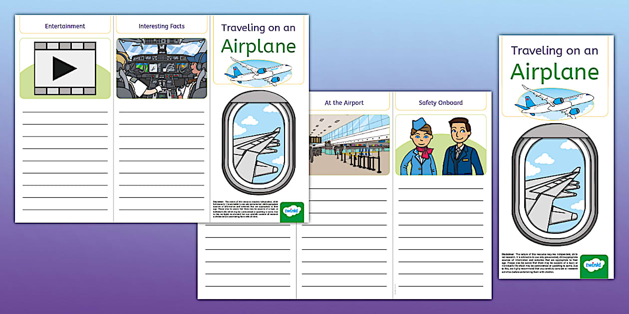 Traveling on an Airplane Leaflet Template (Teacher-Made)