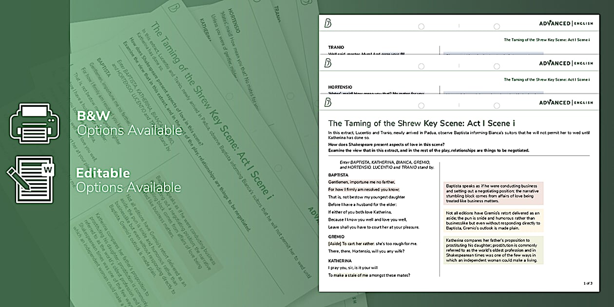 The Taming of the Shrew: Key Scenes - Act I Scene i - Twinkl