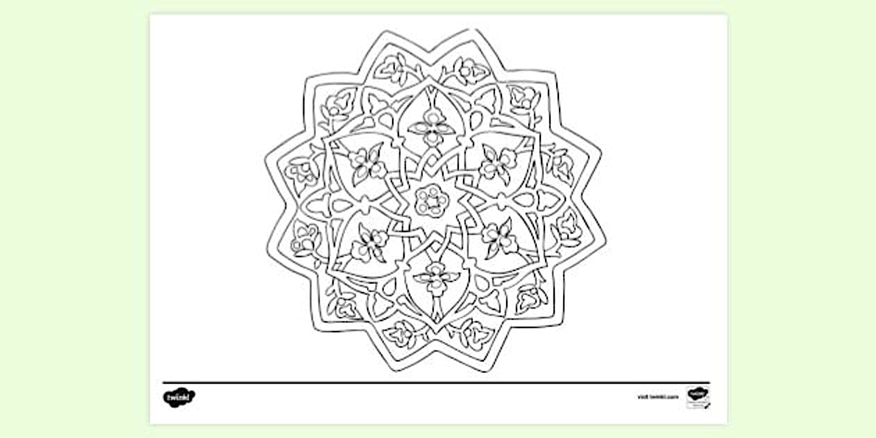 Arabesque Islamic Art Colouring Sheet | Colouring Sheets