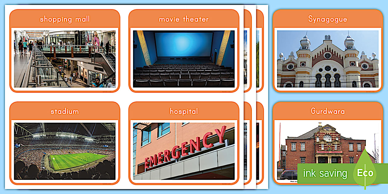 Places in My Community Photo Flash Cards (Teacher-Made)