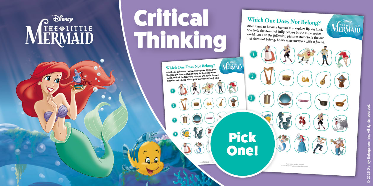 The Little Mermaid: Critical Thinking Picture Worksheet