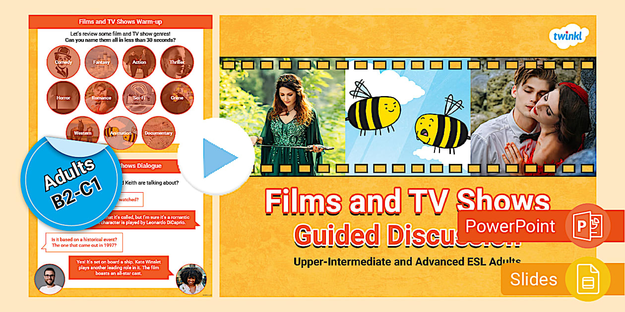 ESL Films and TV Shows Guided Discussion [Adults, B2-C1]