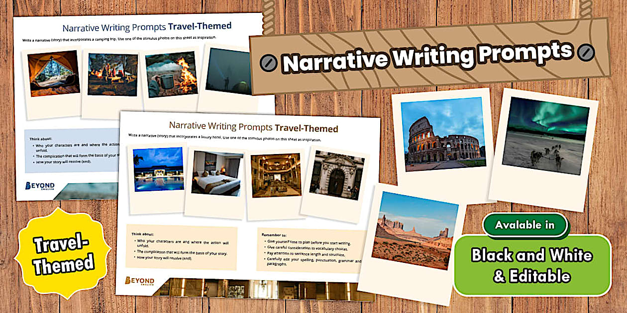 Travel-Themed Narrative Writing Prompts (teacher made)