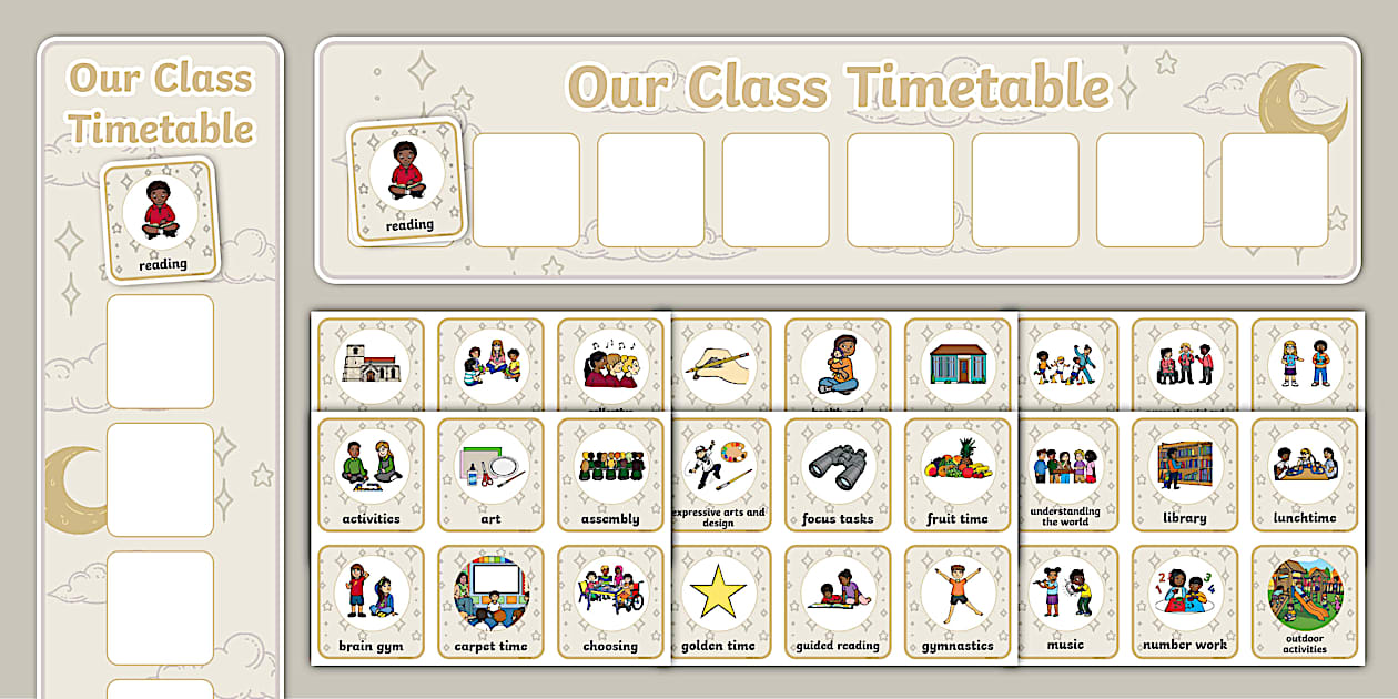 EYFS Celestial Themed Reception Visual Timetable - Twinkl