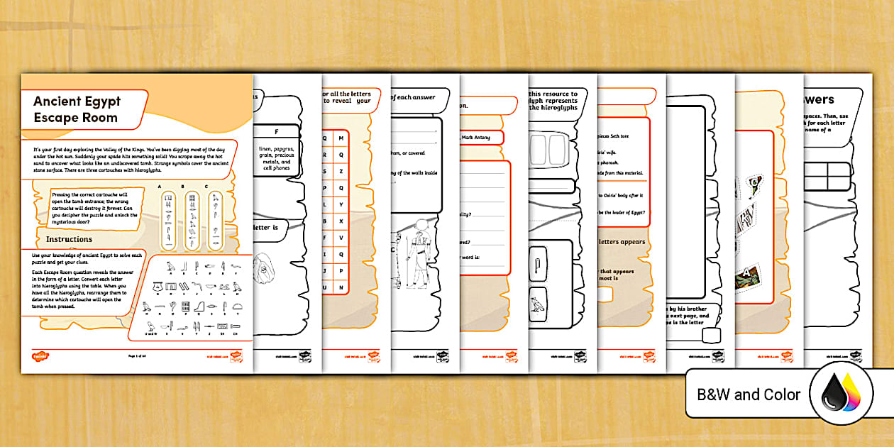 Ancient Egypt Escape Room for 6th-8th Grade - Twinkl
