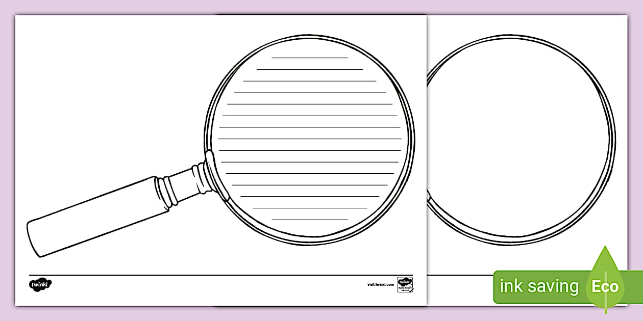 Magnifying Glass Writing Template (Teacher-Made) - Twinkl