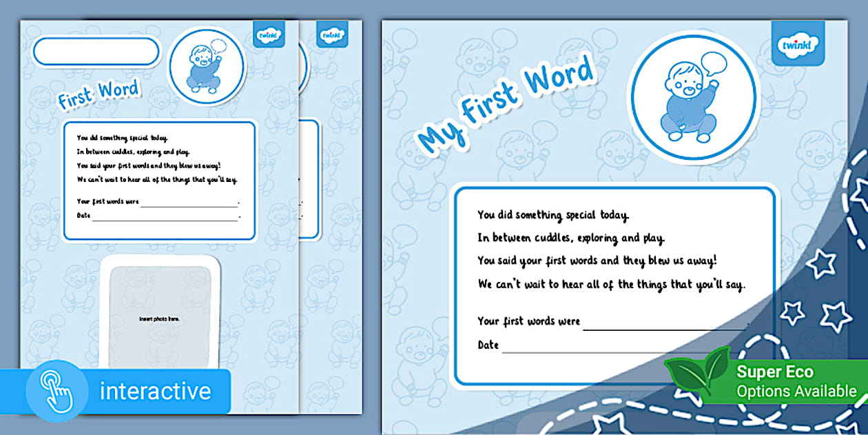 My First Moments - Baby's First Words Page (teacher made)