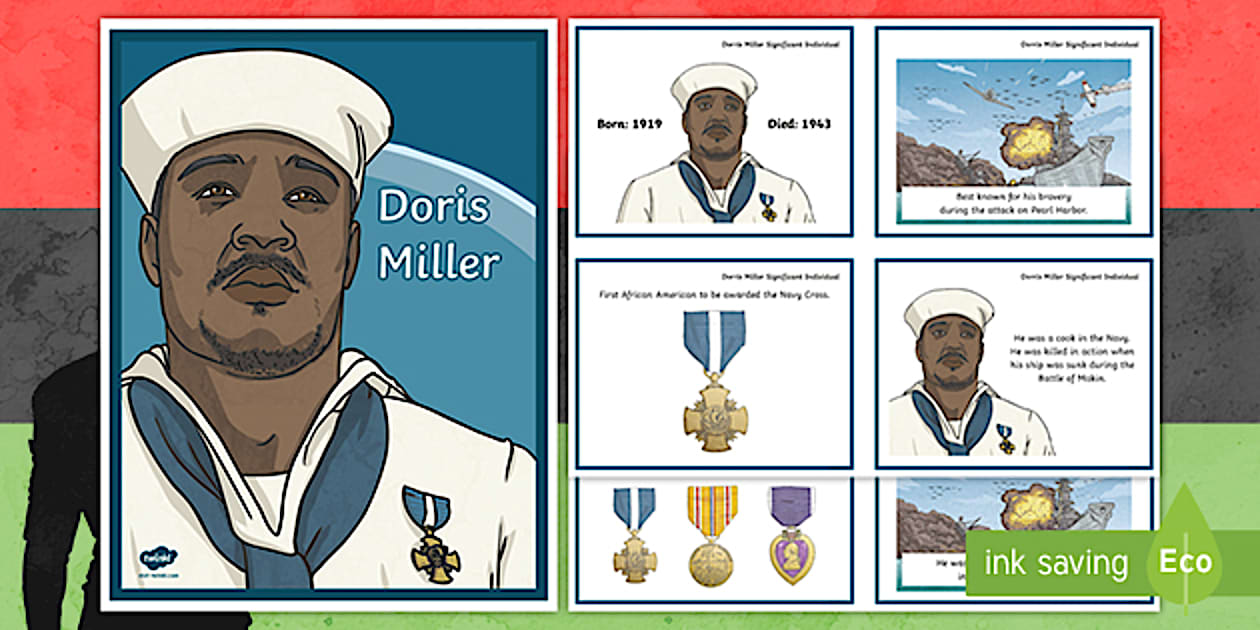 Doris Miller Poster and Information Cards Pack for 3rd-5th Grade