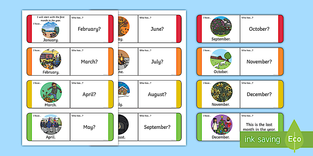 Months Loop Cards (teacher made) - Twinkl