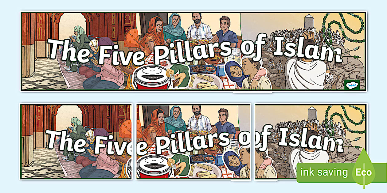 Five Pillars of Islam Display Banner, Pillars of Islam