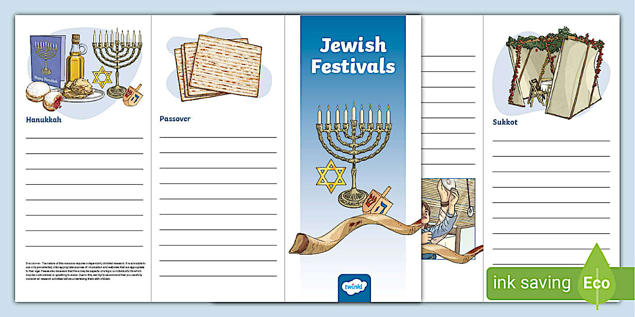 Jewish Festivals Leaflet Template (teacher made) - Twinkl